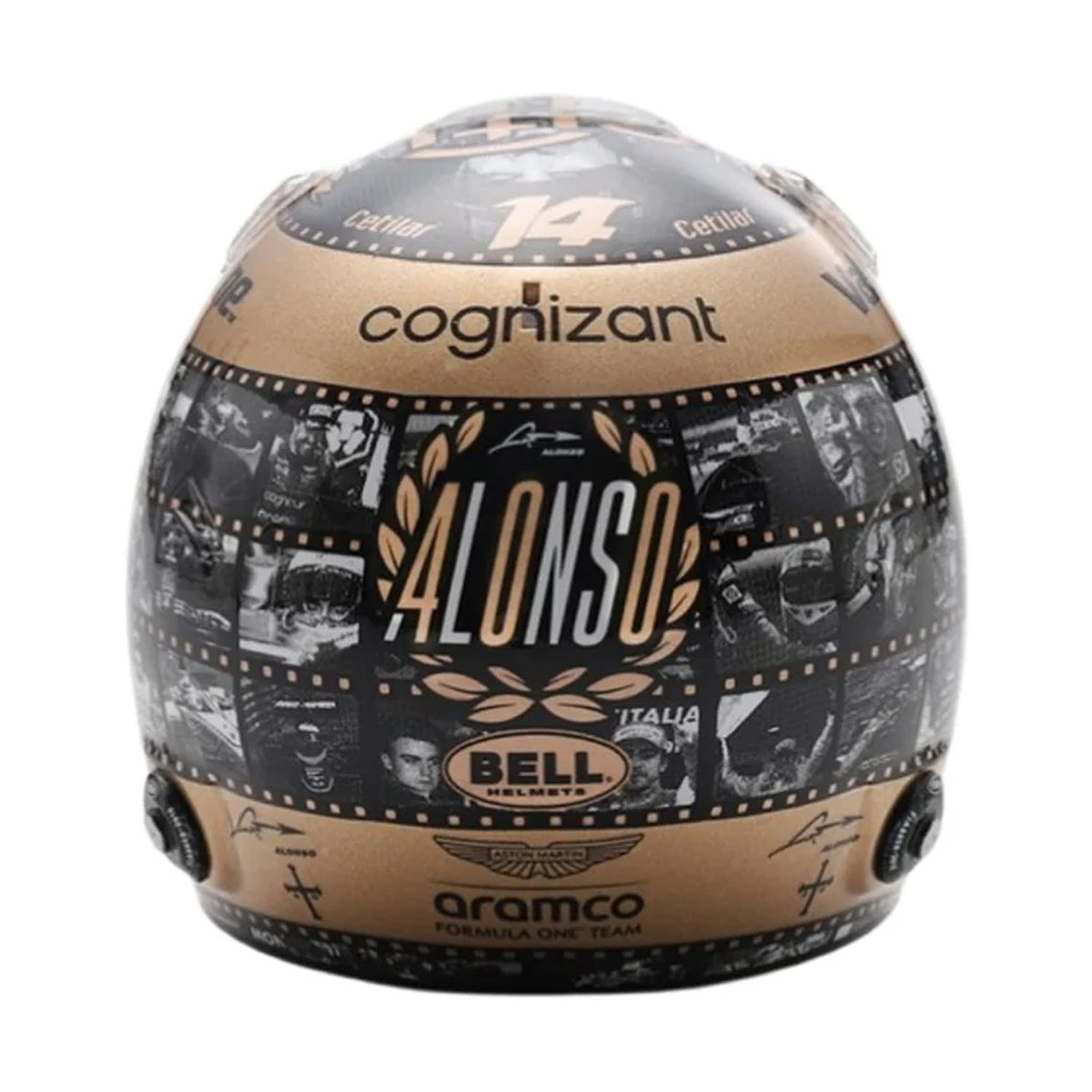#14 Alonso Mexico GP 400th Race 2024 1:5 Mini Helmet – Fueler